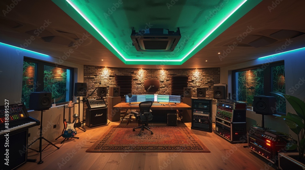 Ilustracja Stock: Transform your basement into a modern music studio ...