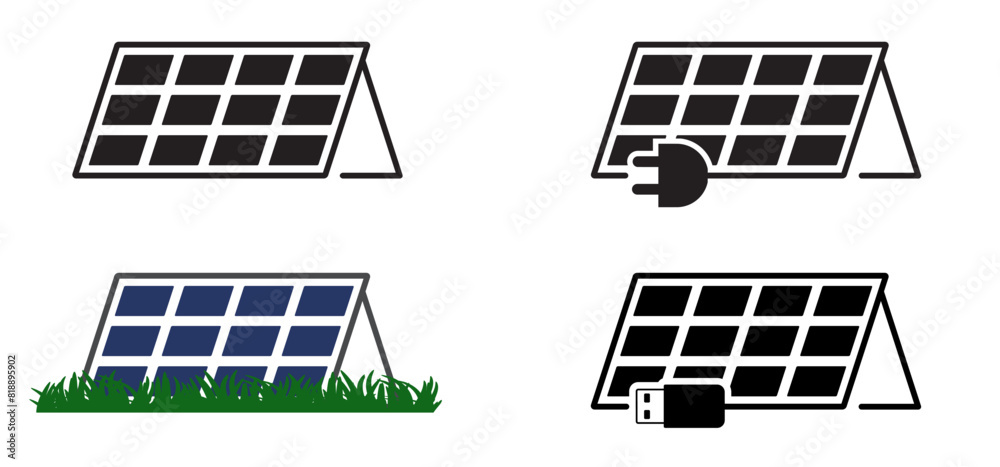 Milieu, solar panels, plug and play. Environmentally friendly, sun ...