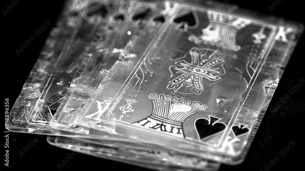 X-ray scan of a deck of playing cards, revealing the layers of paper ...