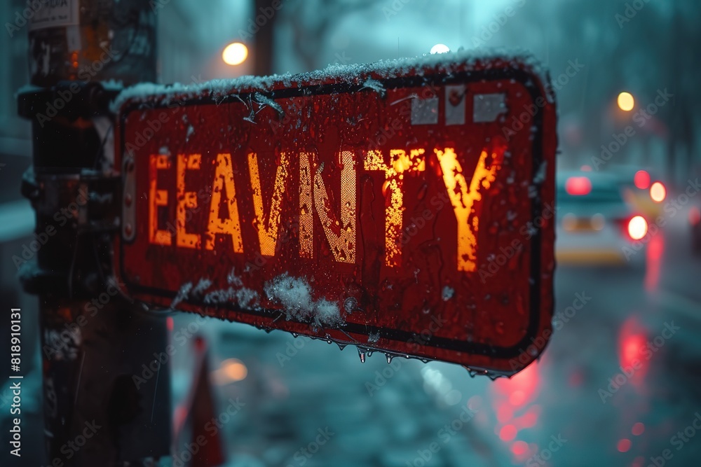 Car Evacuation Route Sign A sign indicating a designated car evacuation ...