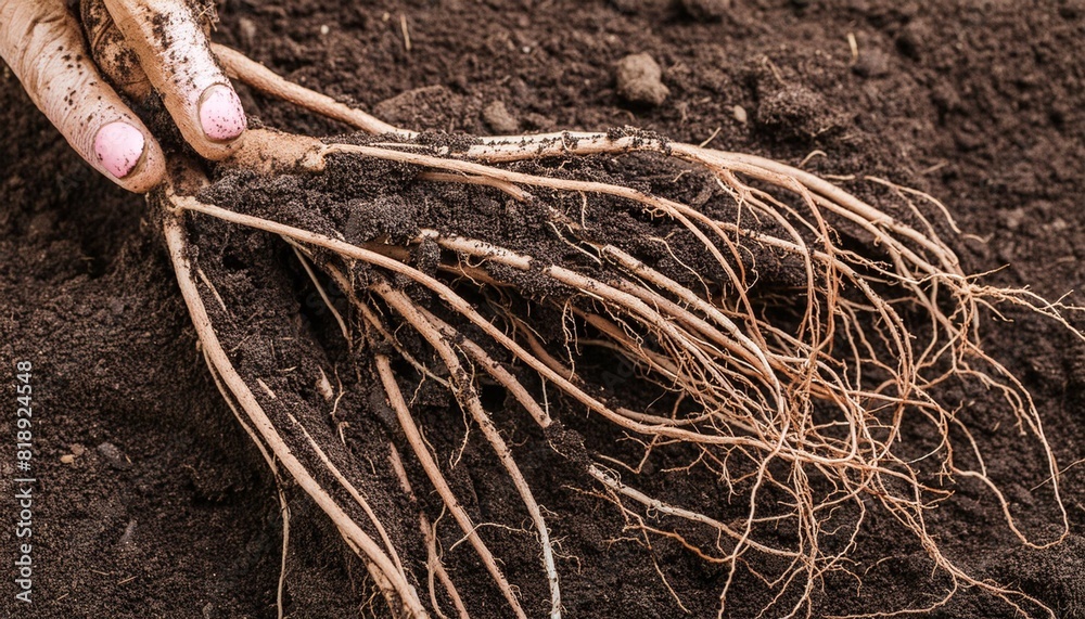 plant root system in soil abstract texture of roots Stock Photo | Adobe ...