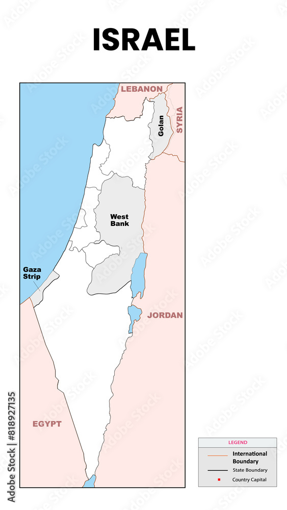 Israel Map. State and district map of Israel. Political map of Israel ...