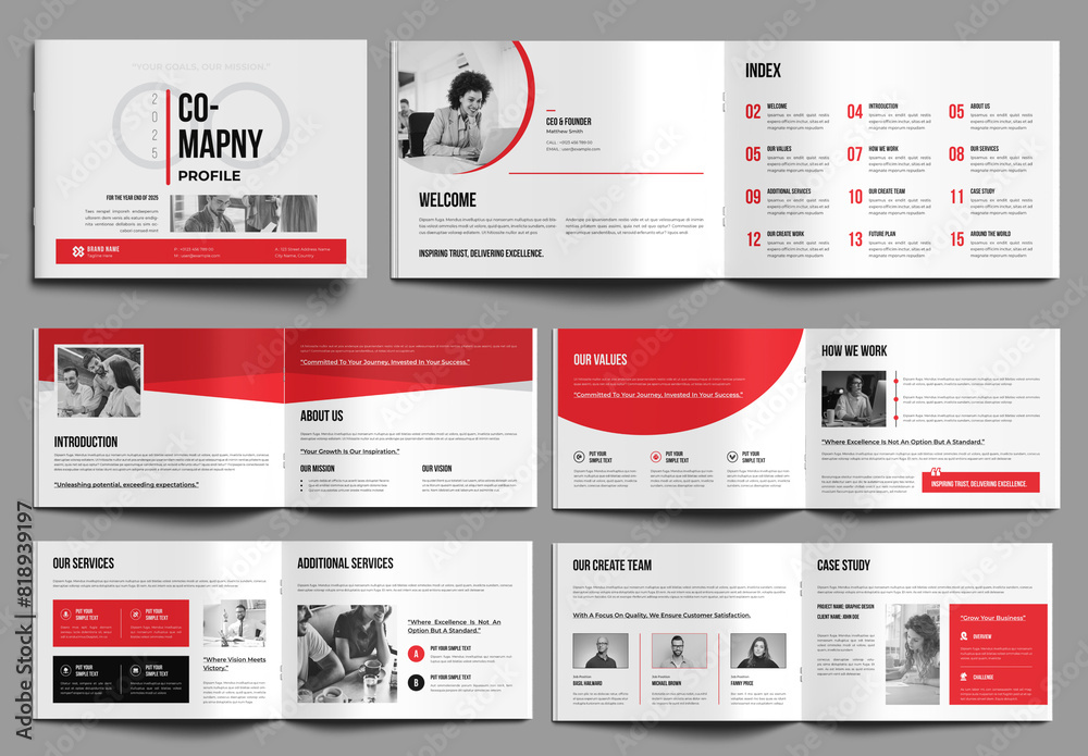Company Profile Layout Template Stock Template | Adobe Stock