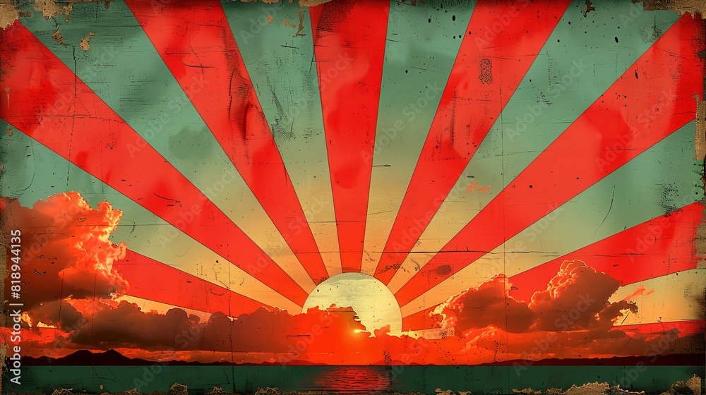 Circus sunburst in vintage vibes background and spiral retro rays, vintage poster sun burst ...