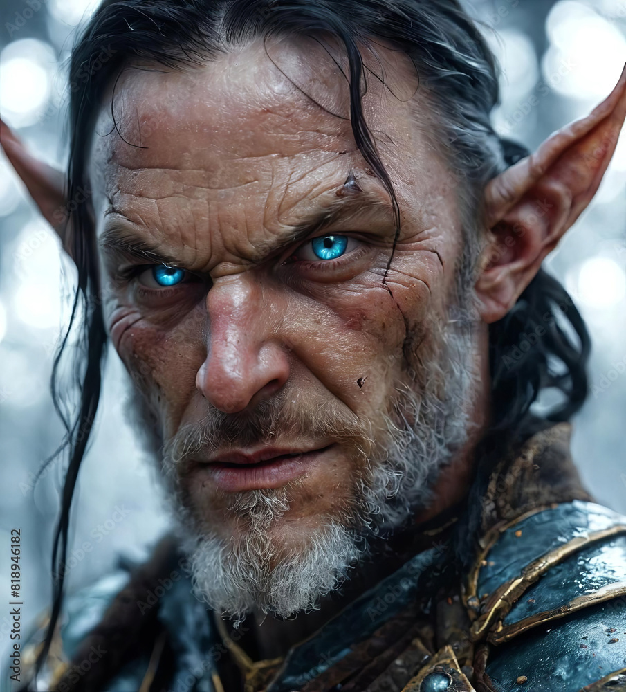 Vintage-Inspired Illustration of Windswept Elf Beast Master Ranger Gen ...