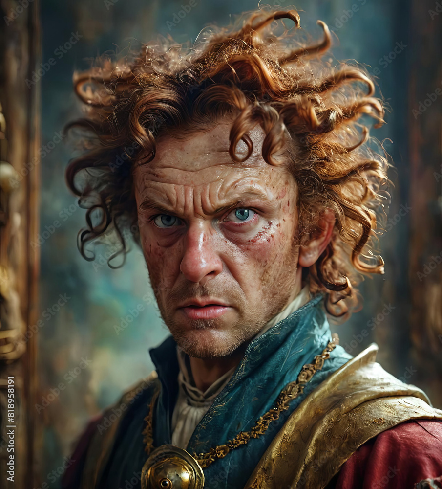 Vintage-Inspired Illustration of Freckled Illusion Wizard Gen AI Stock ...