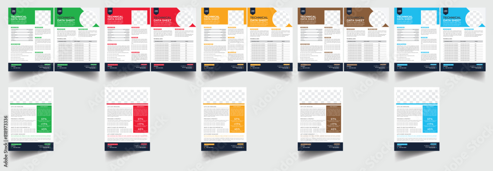 Technical Data Sheet layout template. Product Catalogue & modern a4 ...