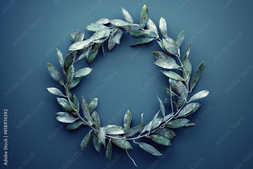 Greek olive wreath, side view, Symbolizes peace and victory in Greek ...