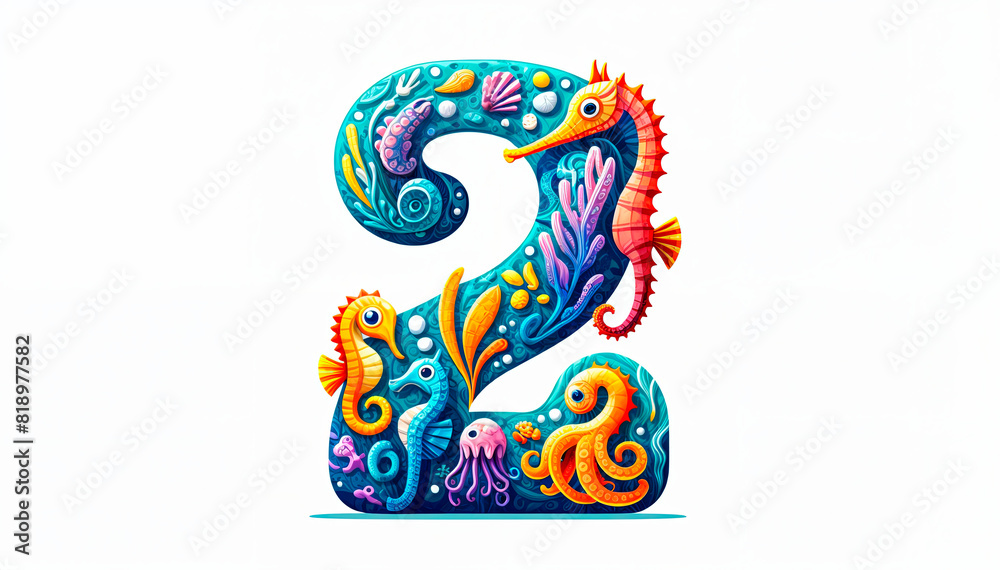number 2 design showcases a vibrant underwater world filled with ...