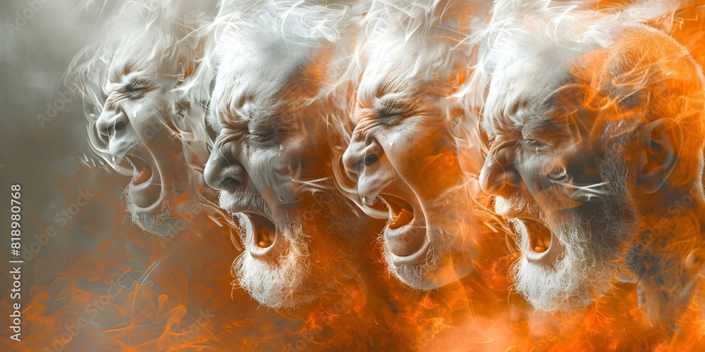 Multiple distressed faces express poor mental health and depression ...