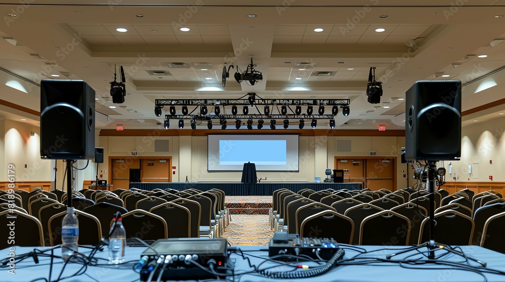 Conference Room Set Up for Presentation with speaker and stage. Stock ...