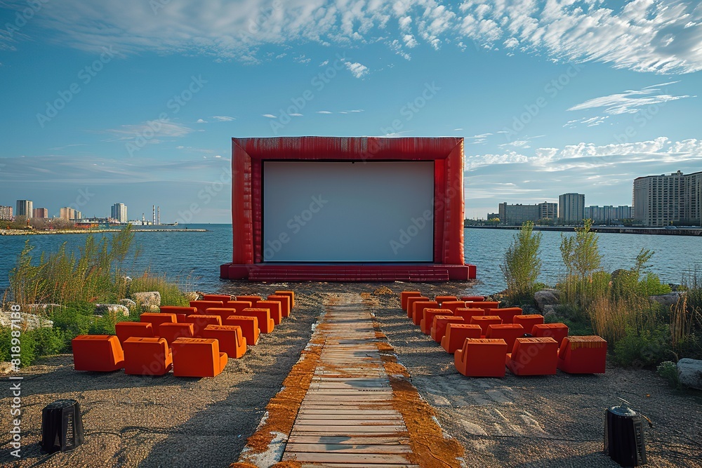 Harbor front Outdoor Cinema An outdoor cinema set up on the harbor ...