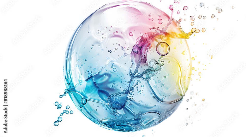Png isolated single bubble effect isolated on white background, space ...