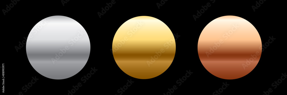 Award golden, silver and bronze blank medals 3d vector realistic ...