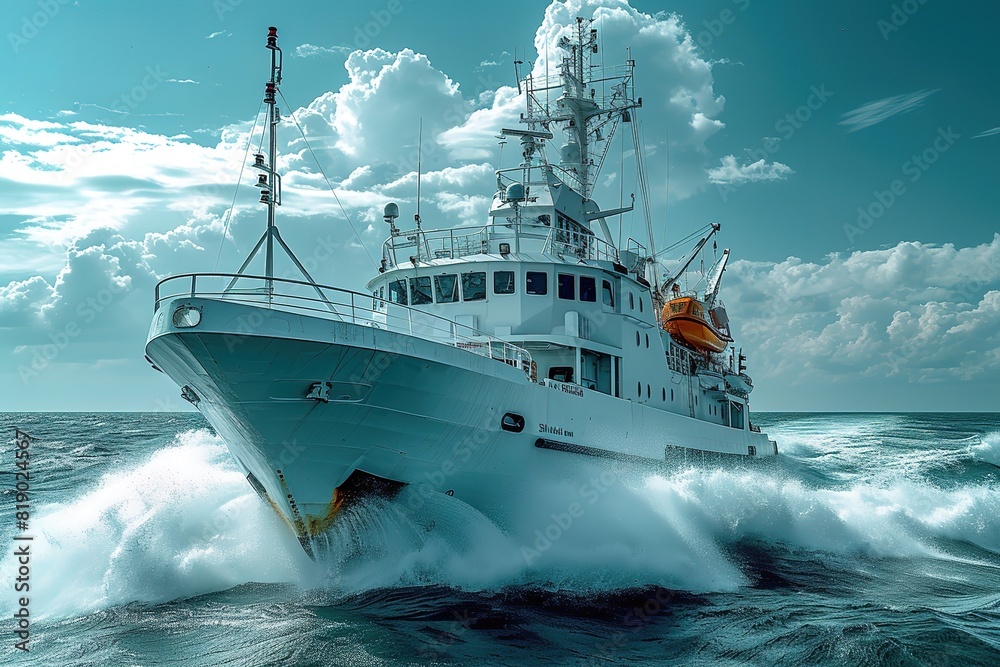 Oceanographic Research Vessel A specialized vessel equipped for ...