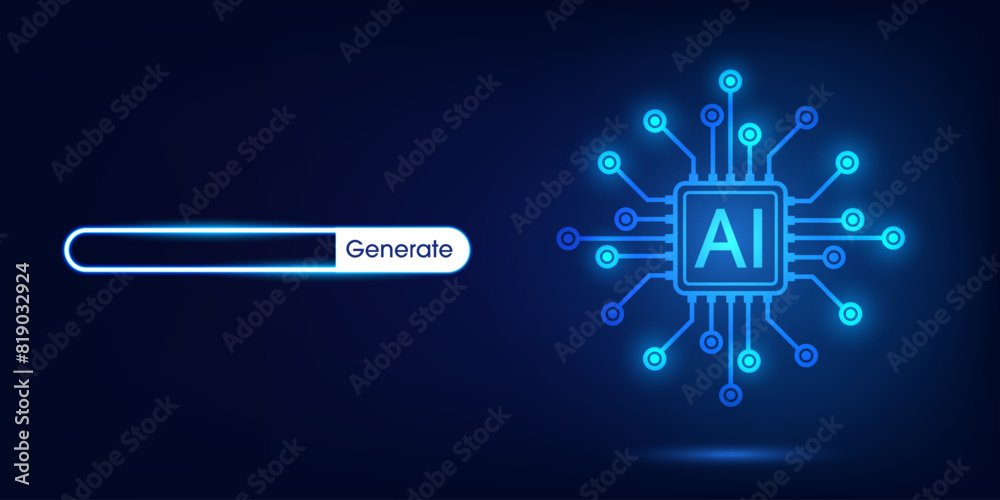 Generative Artificial intelligence technology concept. Generative bot for creating ideas. AI ...