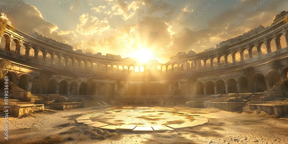 Vivid 3D coliseum battlefield background for fighting game with ...