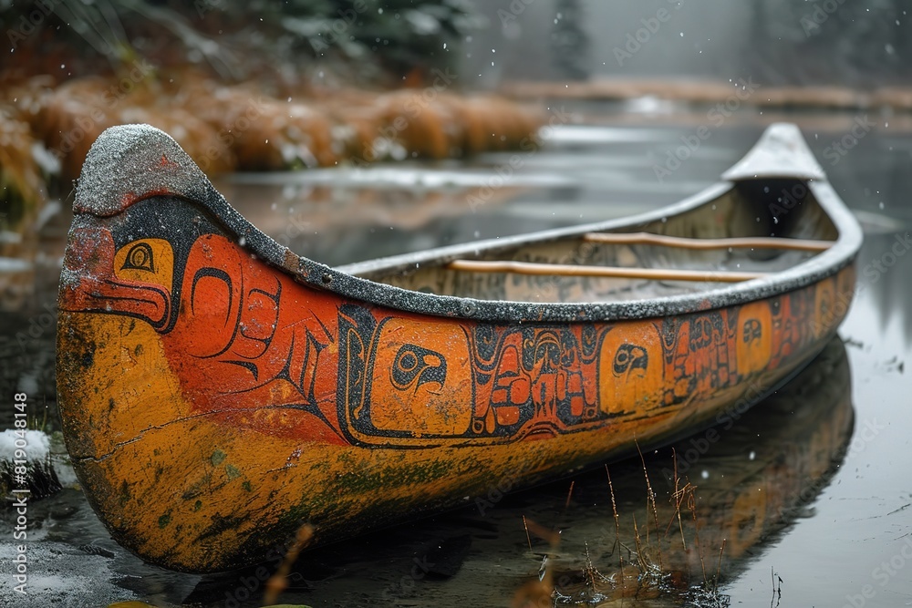 Traditional Alaskan Native Canoe An Alaskan Native canoe, representing ...