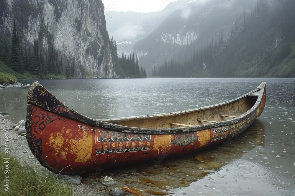 Traditional Alaskan Native Canoe An Alaskan Native canoe, representing ...