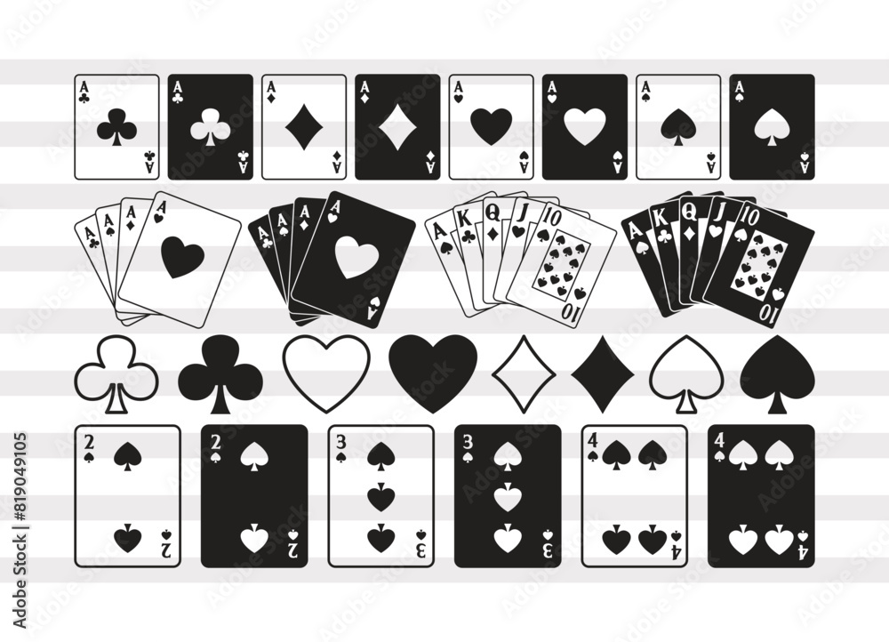 Playing Cards SVG, Poker Cards Silhouette, Gaming Cards Svg, Spades Svg ...