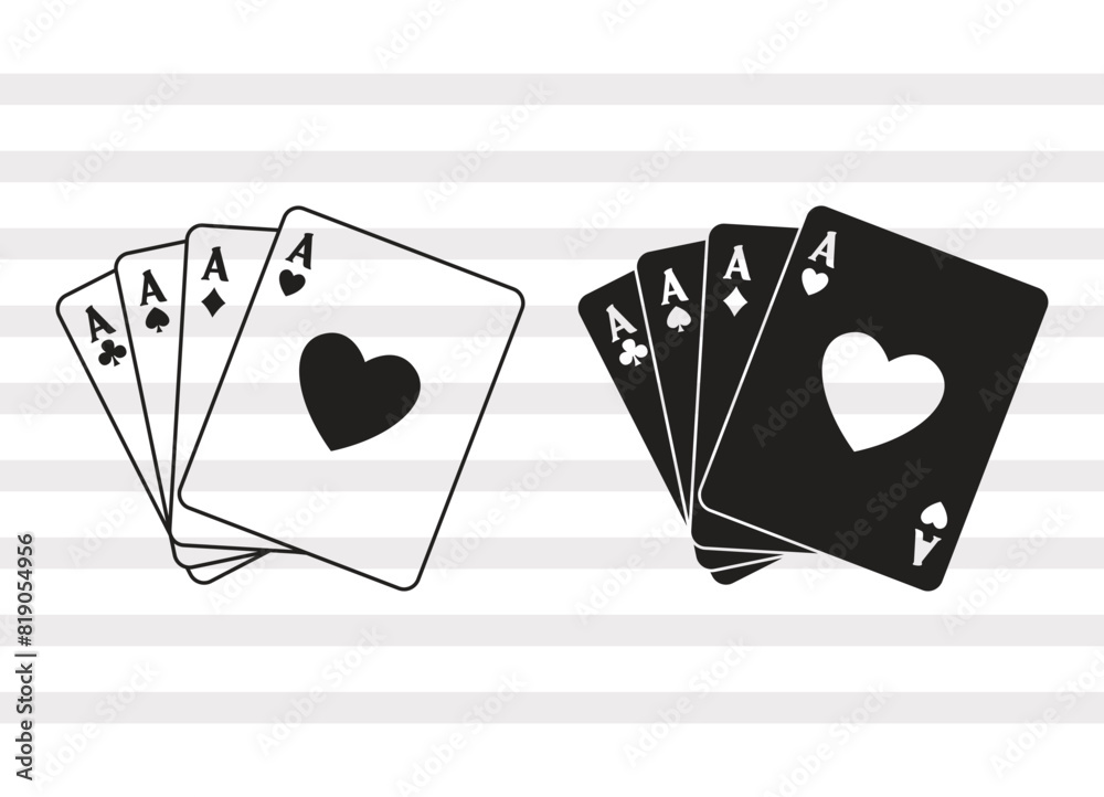Playing Cards SVG, Poker Cards Silhouette, Gaming Cards Svg, Spades Svg ...