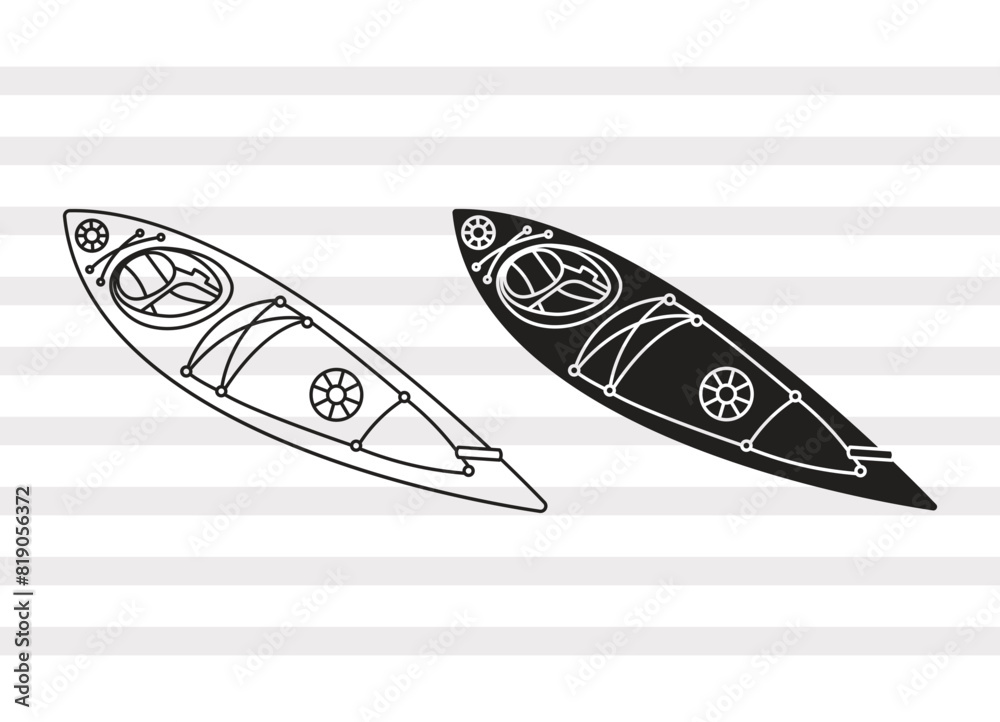 Kayak SVG, Canoe Silhouette, Kayak Boat Svg, Water Sports Svg, Kayaking ...