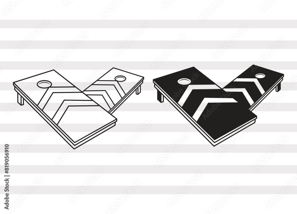 Cornhole Board SVG, Cornhole Silhouette, Cornhole Game Svg, Backyard ...