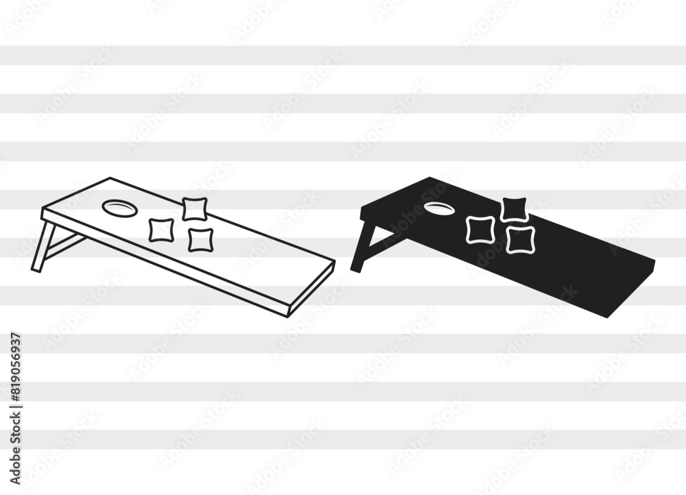 Cornhole Board SVG, Cornhole Silhouette, Cornhole Game Svg, Backyard ...