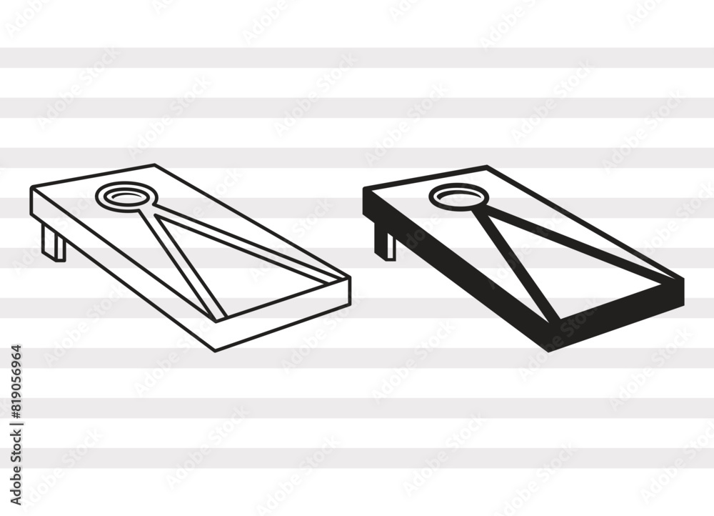 Cornhole Board SVG, Cornhole Silhouette, Cornhole Game Svg, Backyard ...