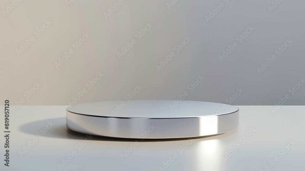 Foto de Podium silver metal platform 3D stage pedestal stand background ...