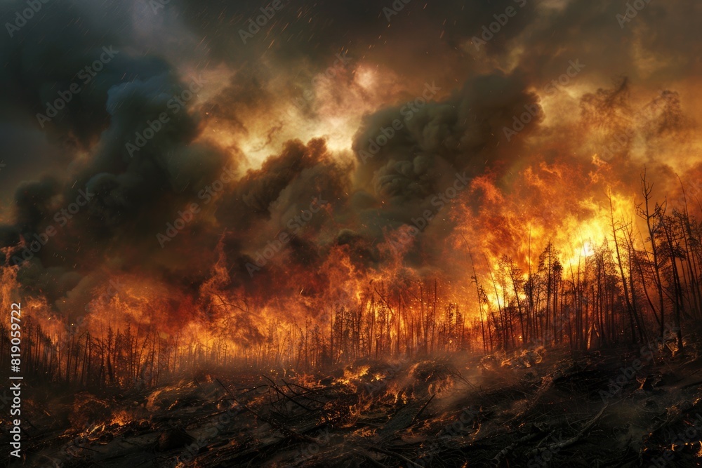 Plakát Devastating phenomenon of wildfires – Obraz na Zeď | Posters.cz