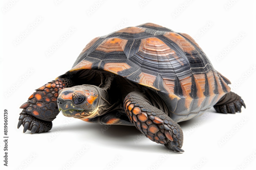 Red-footed Tortoise's Leisurely Stroll: Showcase the leisurely stroll ...