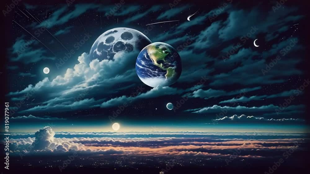 Celestial Symphony: Looping Animation of Earth, Moon, and Planets ...