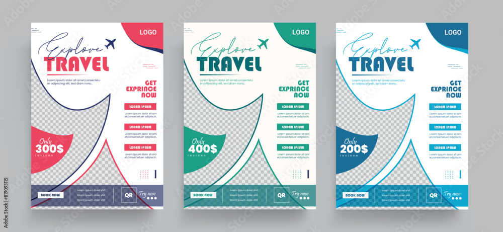 Travel Flyer or Poster Template design layout, Travel agency flyer ...