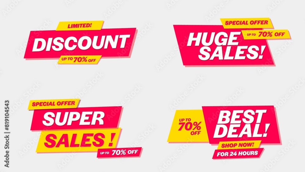 Sale Discount Banners 90 , Fully Editable and Animated Stock Template ...