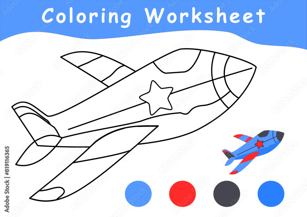 activity sheet for children. Coloring book for kids. Color cartoon the ...