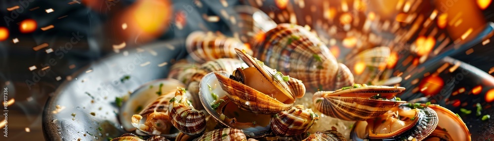 Goose barnacles, boiled and served with garlic butter, seaside ...