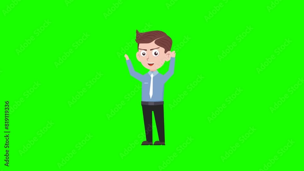 Cartoon character proud reaction background and 2d animation 4k ...