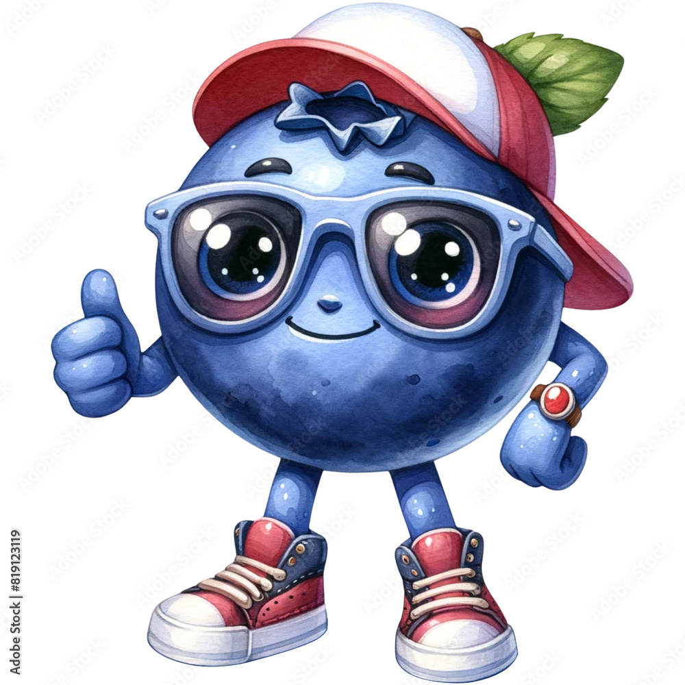 Cute Blueberry Clipart,Blueberry Character PNG,Blueberry Cafe Clipart ...