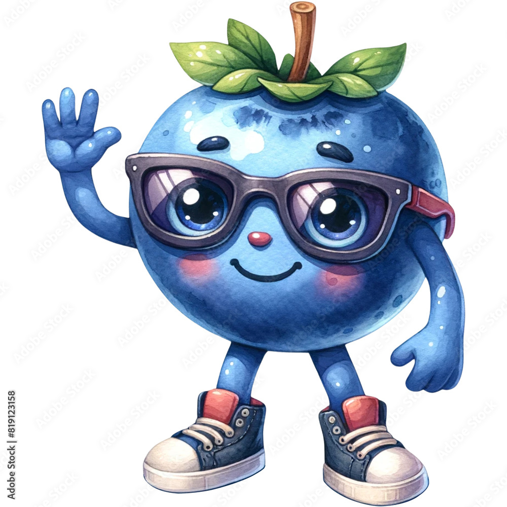 Cute Blueberry Clipart,Blueberry Character PNG,Blueberry Cafe Clipart ...