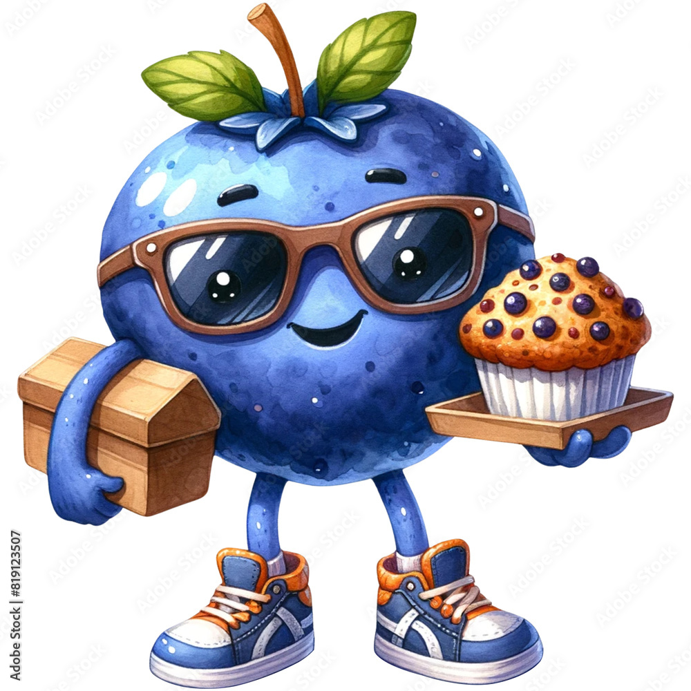 Cute Blueberry Clipart,Blueberry Character PNG,Blueberry Cafe Clipart ...