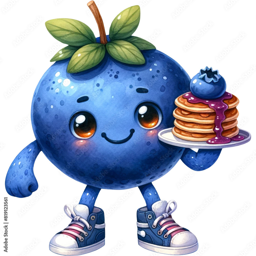 Cute Blueberry Clipart,Blueberry Character PNG,Blueberry Cafe Clipart ...