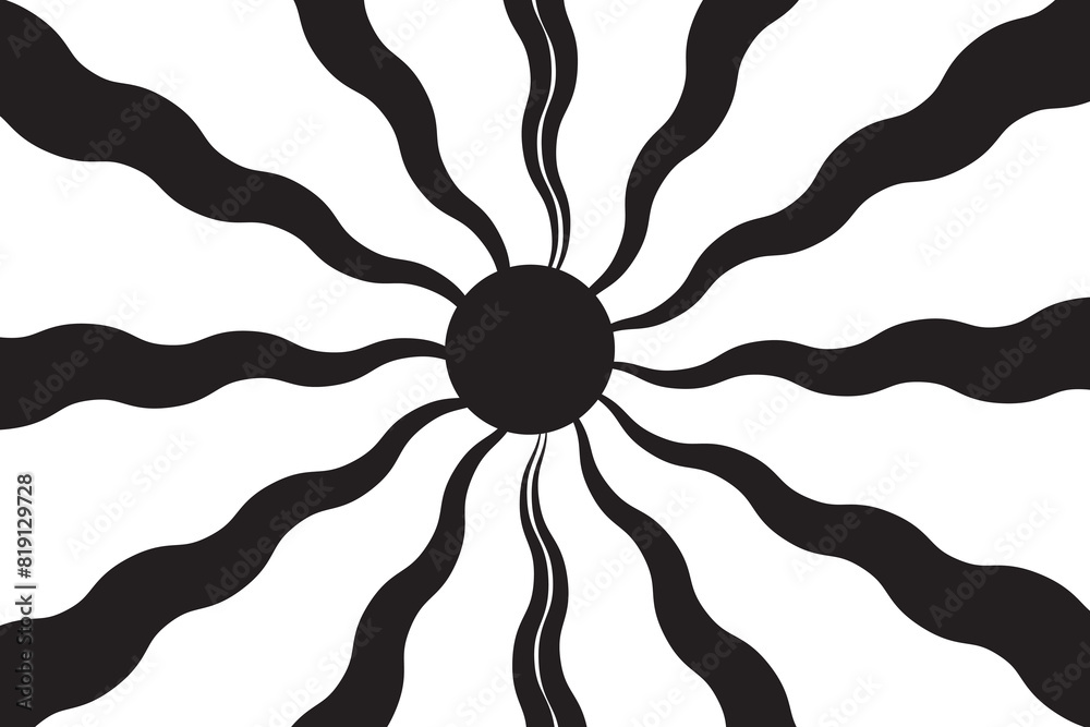 Groovy retro abstract sun background set with bright sunburst. Abstract ...