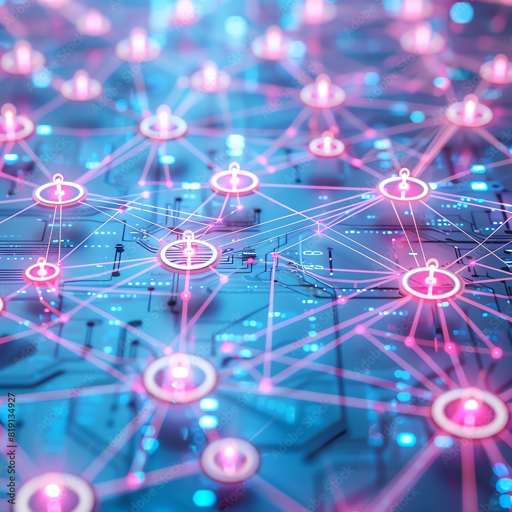 ภาพประกอบสต็อก Virtual networking theme top view portraying virtual ...