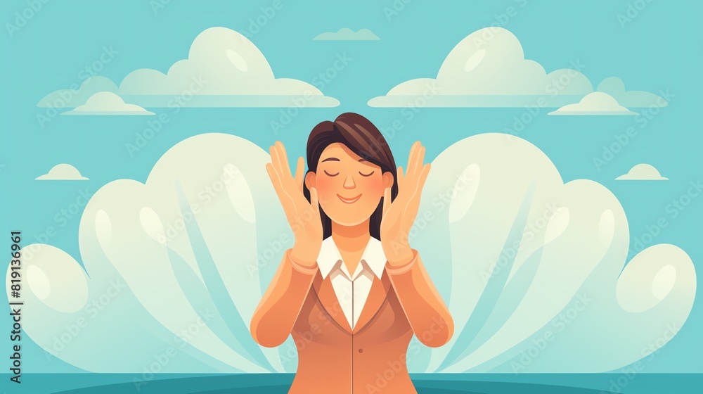 clapping hands flat design front view recognition cartoon drawing ...