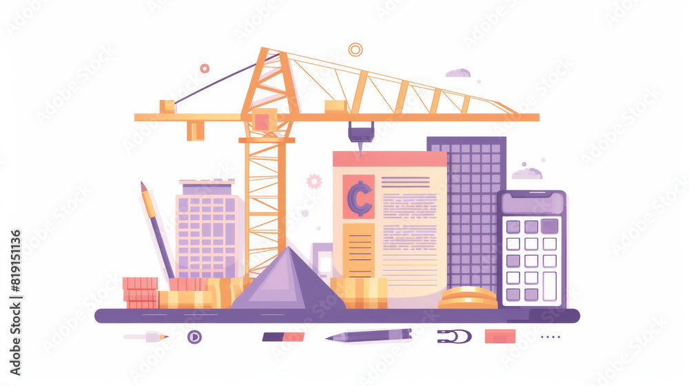 Flat digital corporate illustration of a total cost icon for ...