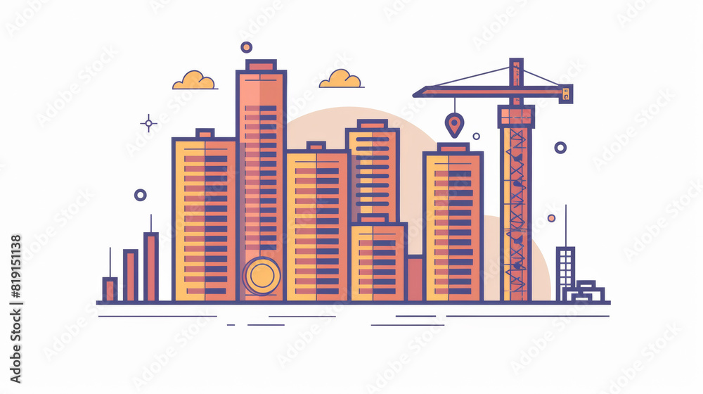 Flat digital corporate illustration of a total cost icon for ...