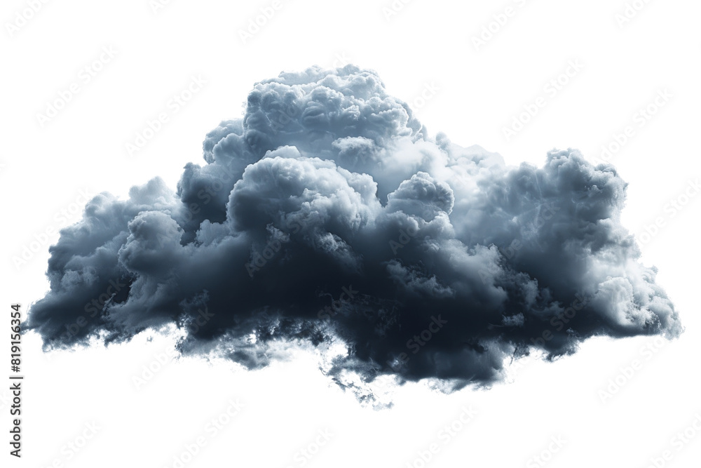 Dark ominous cloud isolated on a transparent background. showcasing dramatic weather and stormy ...