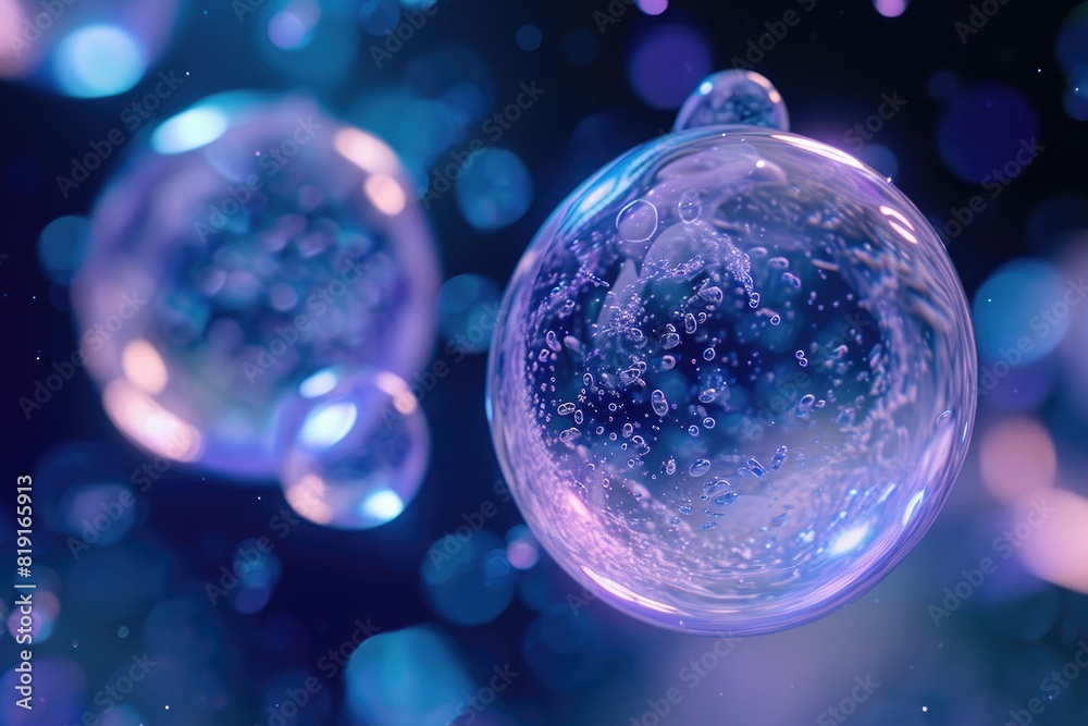 microscopic world inside a drop of water, featuring tiny organisms and ...