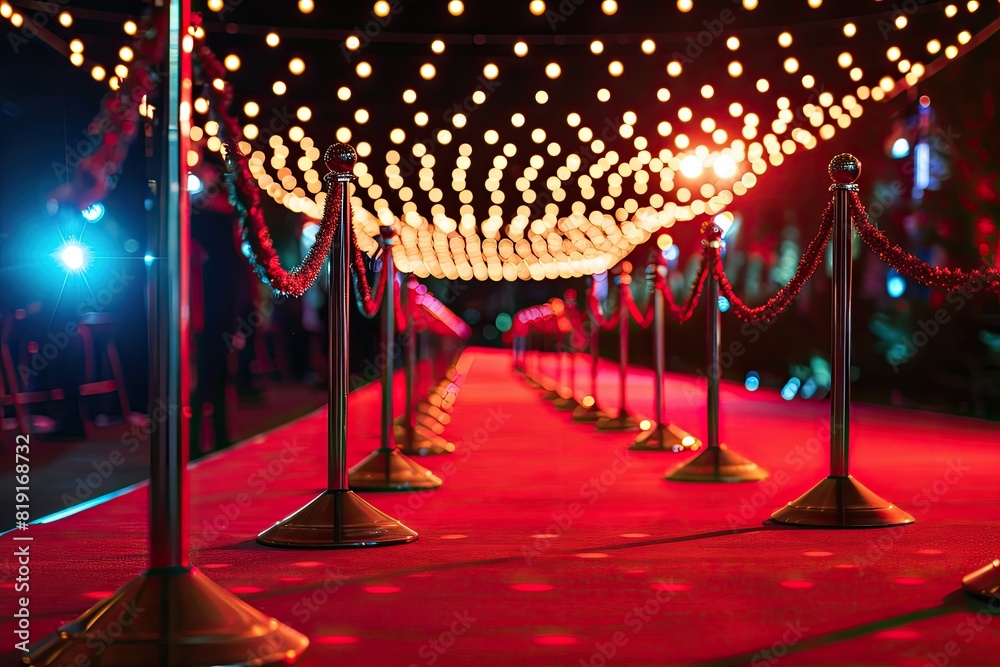 Showcase the glamour of a red carpet event, highlighting celebrity ...